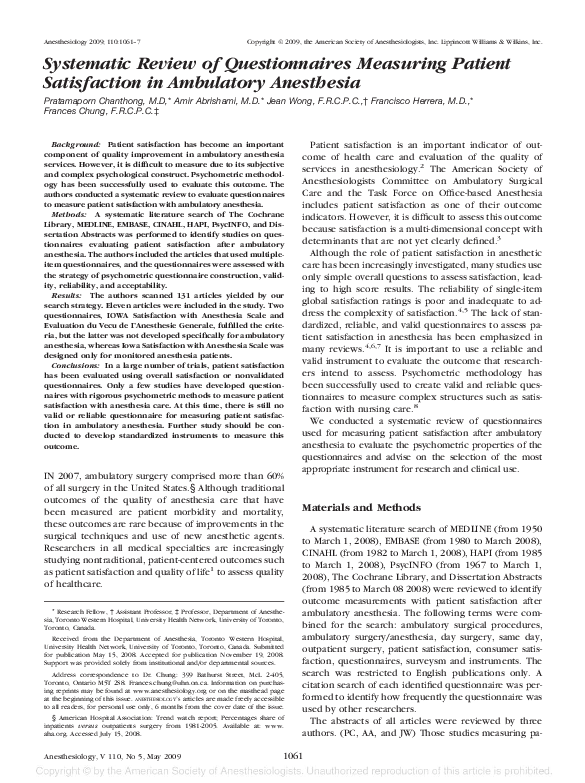 (PDF) Systematic Review of Questionnaires Measuring Patient ...