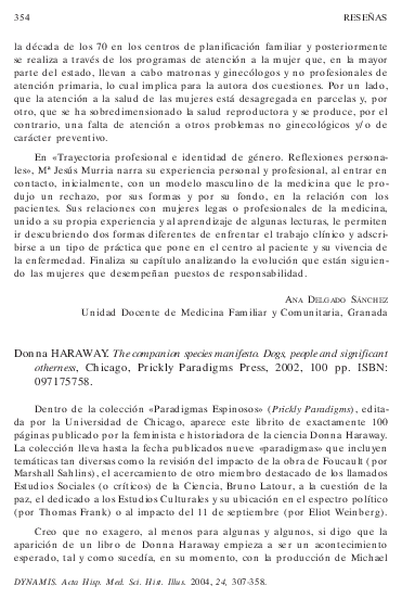 (PDF) HARAWAY, Donna. The companion species manifesto. Dogs, people and ...