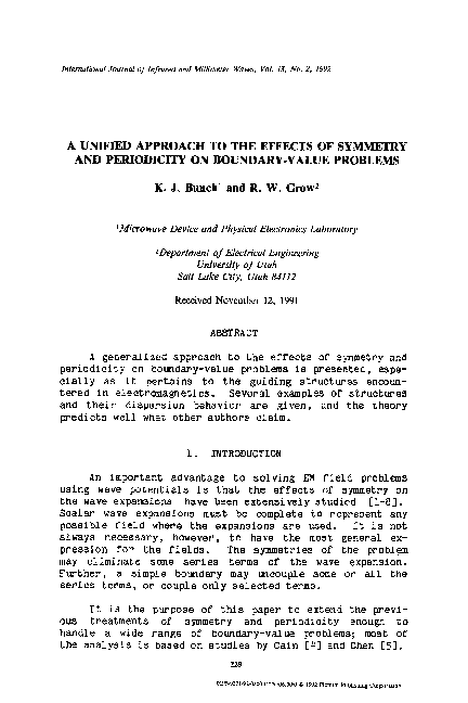 (PDF) A unified approach to the effects of symmetry and periodicity on boundary-value problems