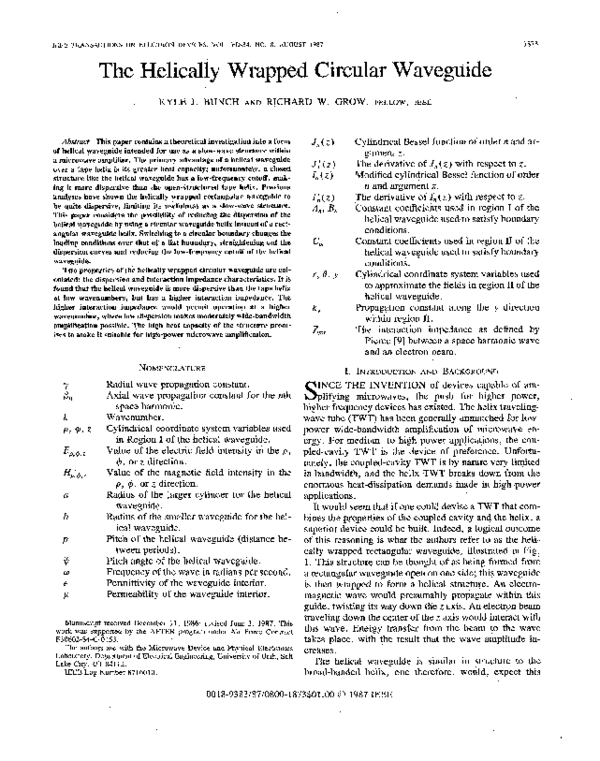 (PDF) The helically wrapped circular waveguide