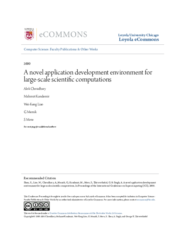 (PDF) A novel application development environment for large-scale scientific computations