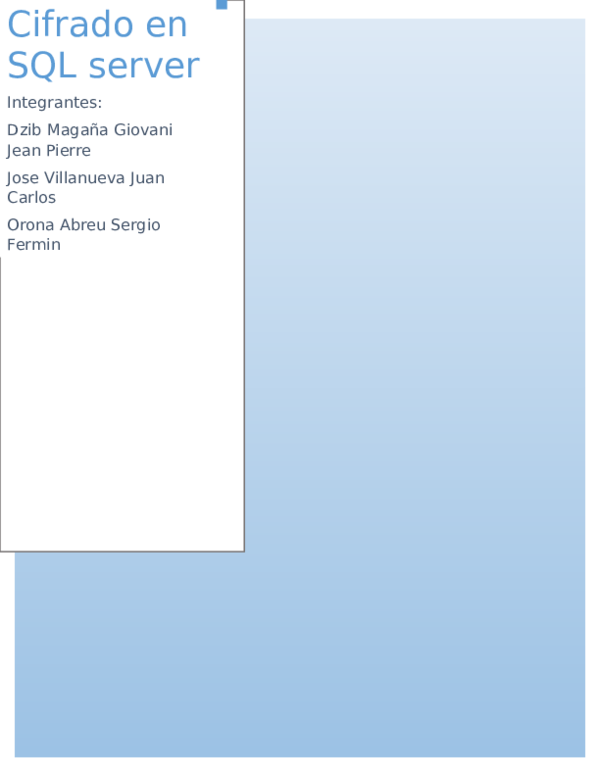 (DOC) Cifrado de SQL Server
