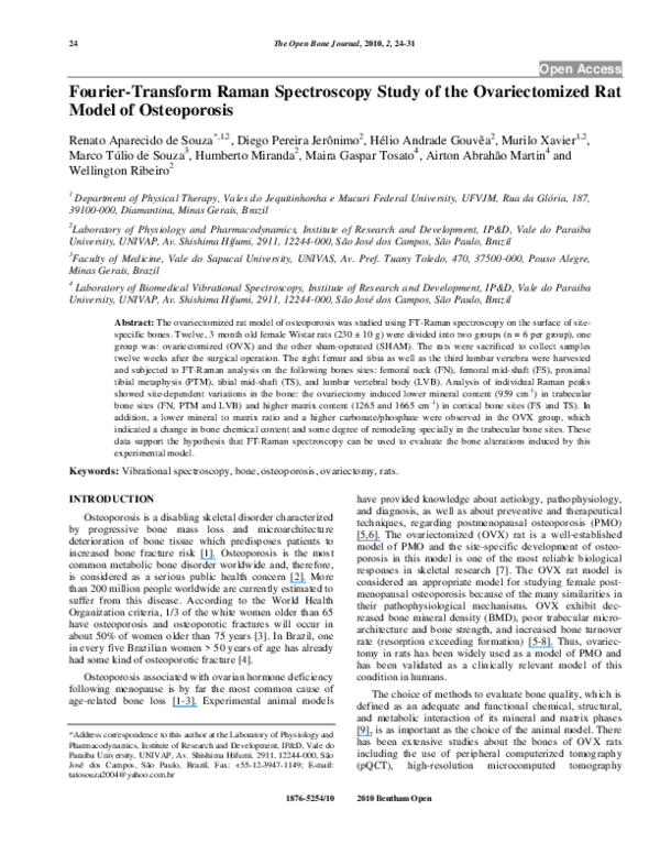 (PDF) FourierTransform Raman Spectroscopy Study of the Ovariectomized ...