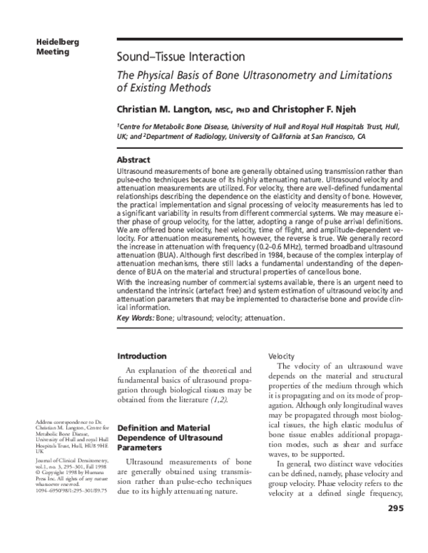(PDF) Sound-Tissue Interaction