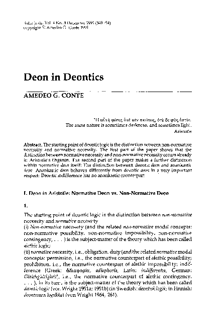 (PDF) Deon in Deontics