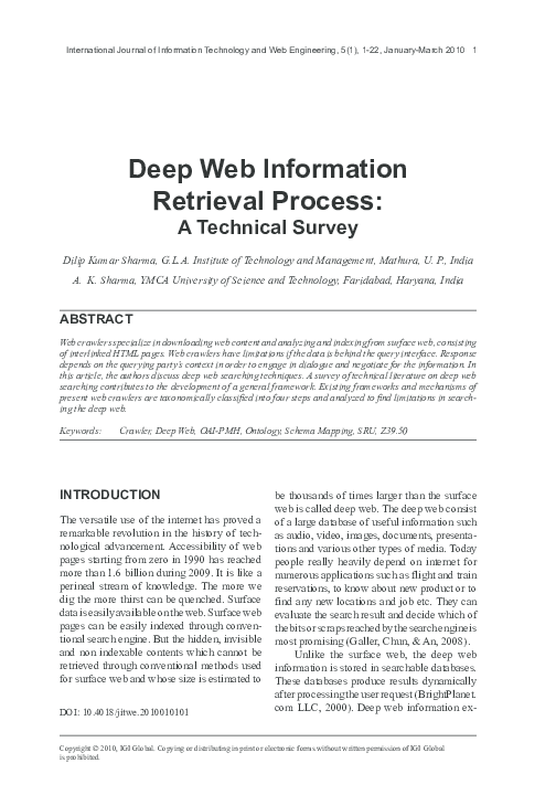 Pdf Deep Web Information Retrieval Process A Technical Survey