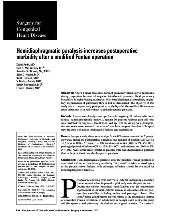 (PDF) Hemidiaphragmatic paralysis increases postoperative morbidity ...