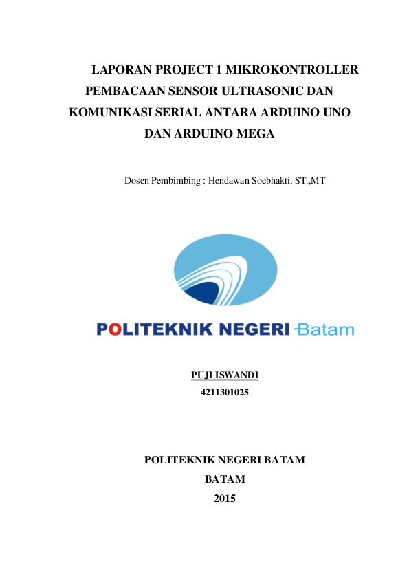 Pdf Laporan Project 1 Mikrokontroller Pembacaan Sensor Ultrasonic Dan Komunikasi Serial Antara