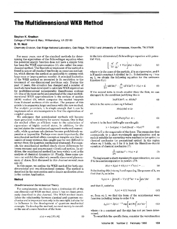 (PDF) The multidimensional WKB method