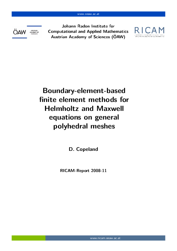 Pdf Boundary Element Based Finite Element Methods For Helmholtz And