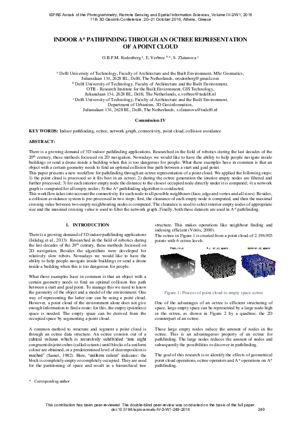 (PDF) INDOOR A* PATHFINDING THROUGH AN OCTREE REPRESENTATION OF A POINT ...