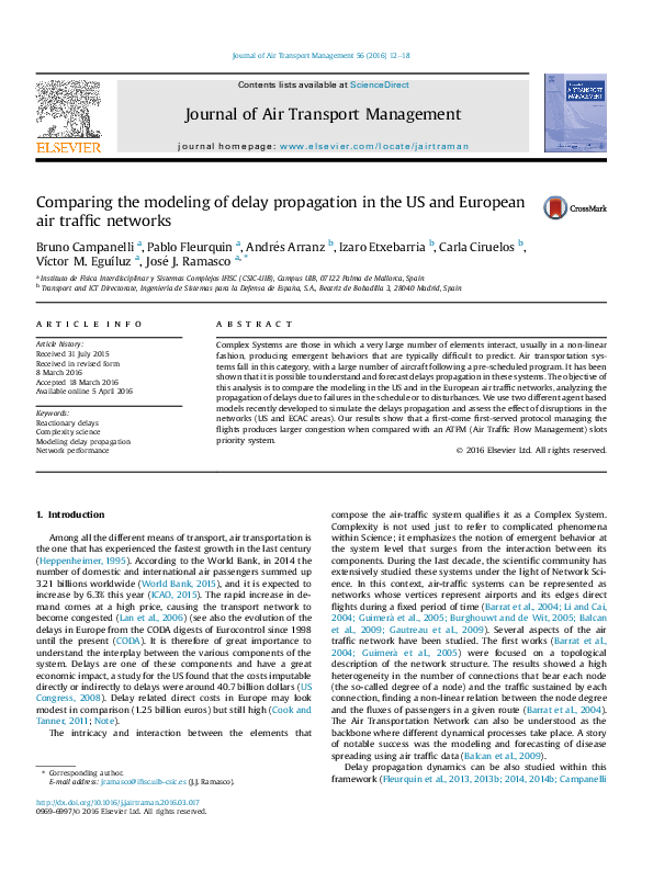 Pdf Comparing The Modeling Of Delay Propagation In The Us And