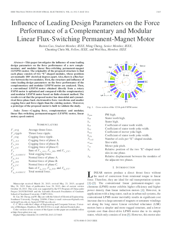 (PDF) Influence of Leading Design Parameters on the Force Performance ...