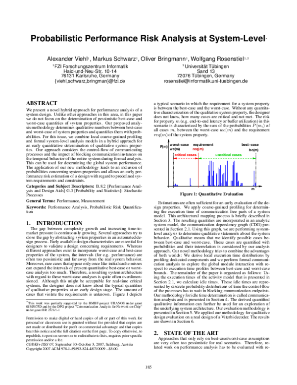 (PDF) Probabilistic performance risk analysis at system-level