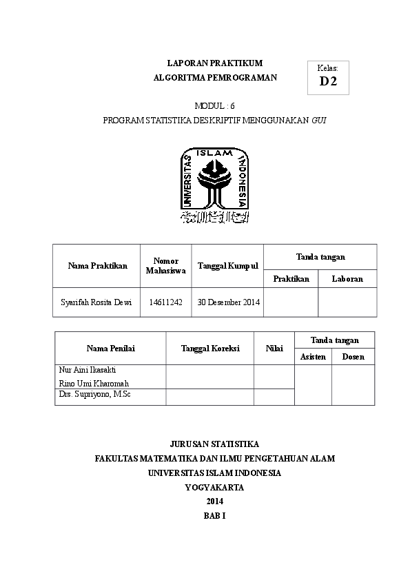 Program Statistika Deksriptif Menggunakan GUI