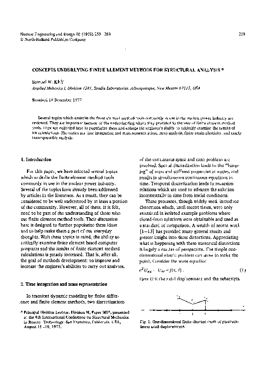 (PDF) Concepts underlying finite element methods for structural analysis