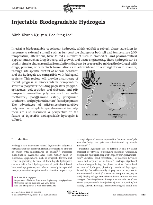 (PDF) Injectable Biodegradable Hydrogels