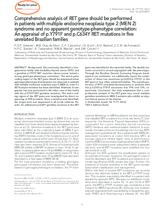 (PDF) Comprehensive analysis of RET gene should be performed in ...