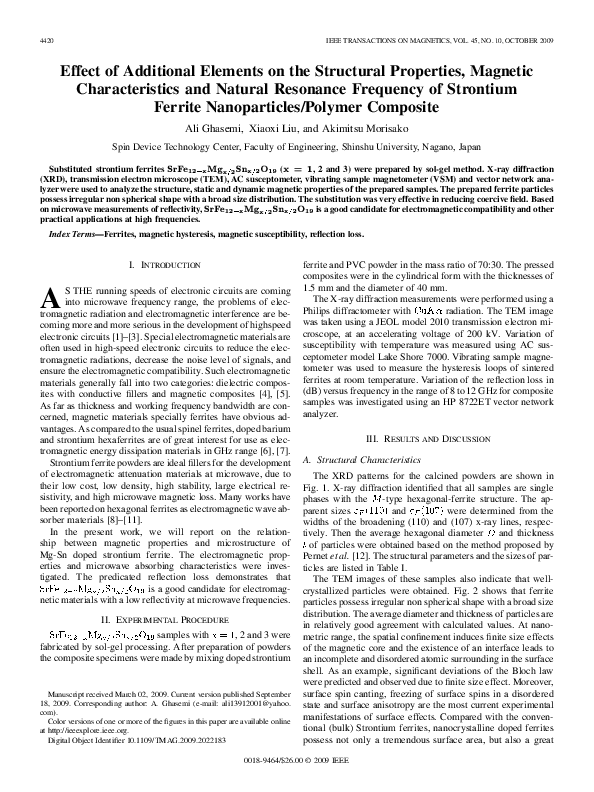 (PDF) Effect of Additional Elements on the Structural Properties, Magnetic Characteristics and ...