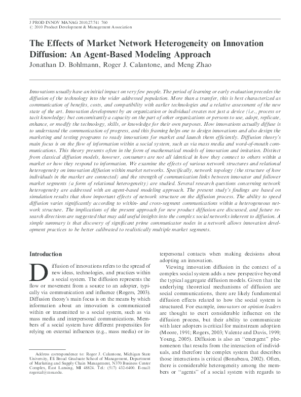 (PDF) The Effects of Market Network Heterogeneity on Innovation ...