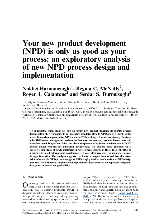 (PDF) Your new product development (NPD) is only as good as your ...