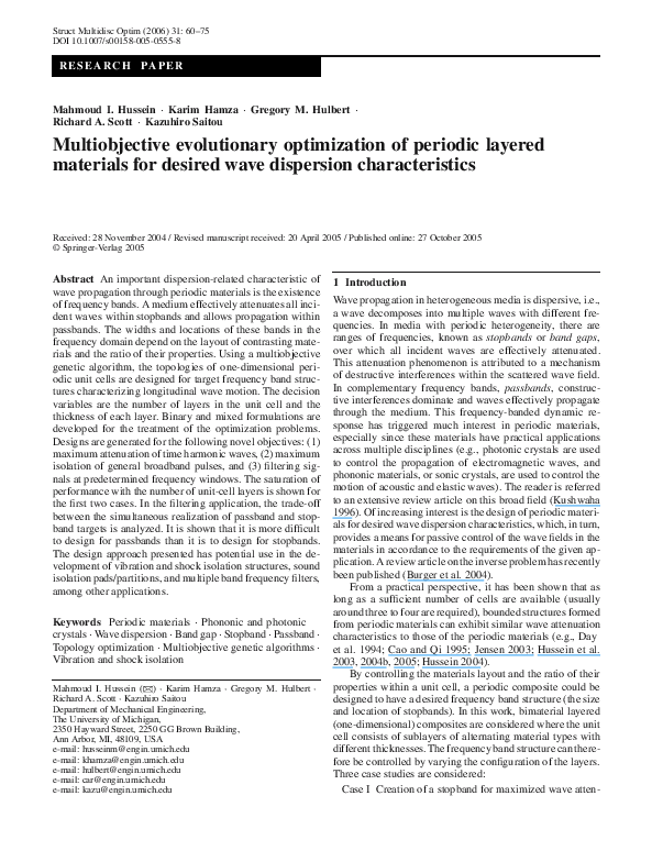 Pdf Multiobjective Evolutionary Optimization Of The Number Of Beams