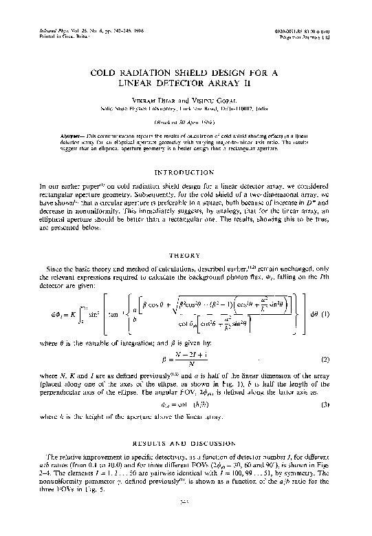 (PDF) Cold radiation shield design for a linear detector array. II