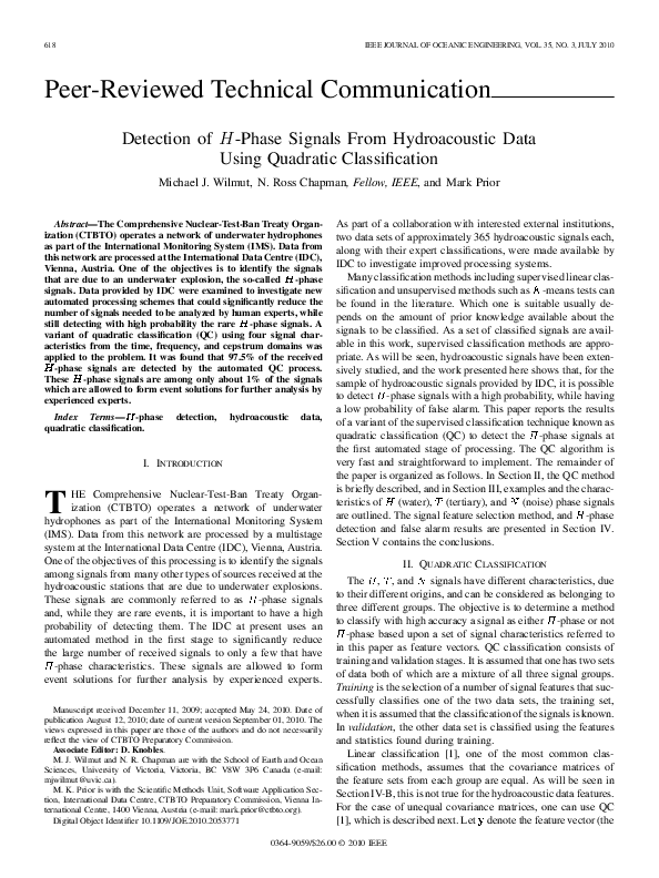 (PDF) Detection of $H$ -Phase Signals From Hydroacoustic Data Using ...