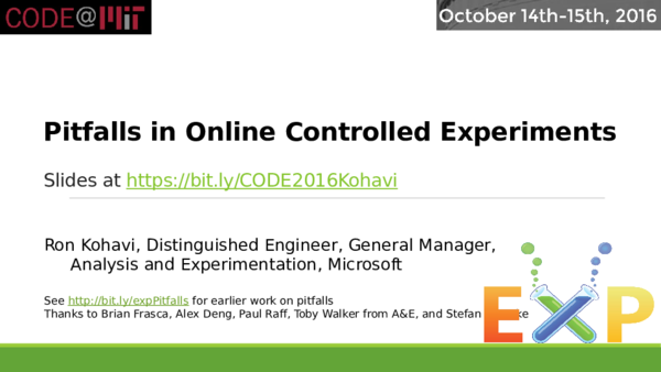 (PPT) Pitfalls in Online Controlled Experiments