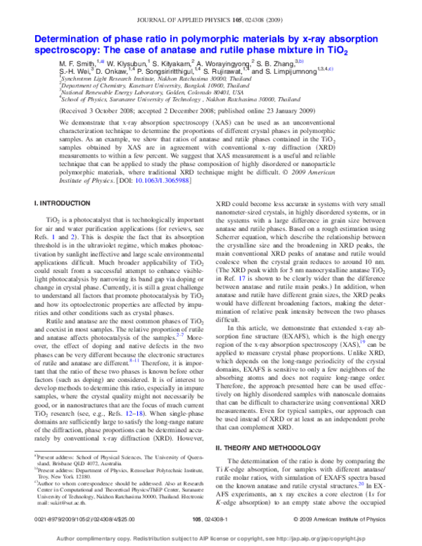 (PDF) Determination of phase ratio in polymorphic materials by x-ray ...