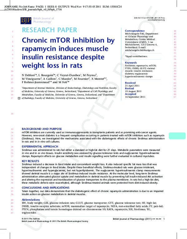 (PDF) Chronic mTOR inhibition by rapamycin induces muscle insulin ...