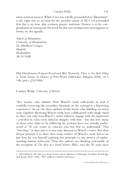 (PDF) There is No Such Thing as Social Science: In Defence of Peter ...