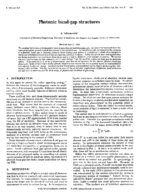(PDF) Photonic band-gap structures