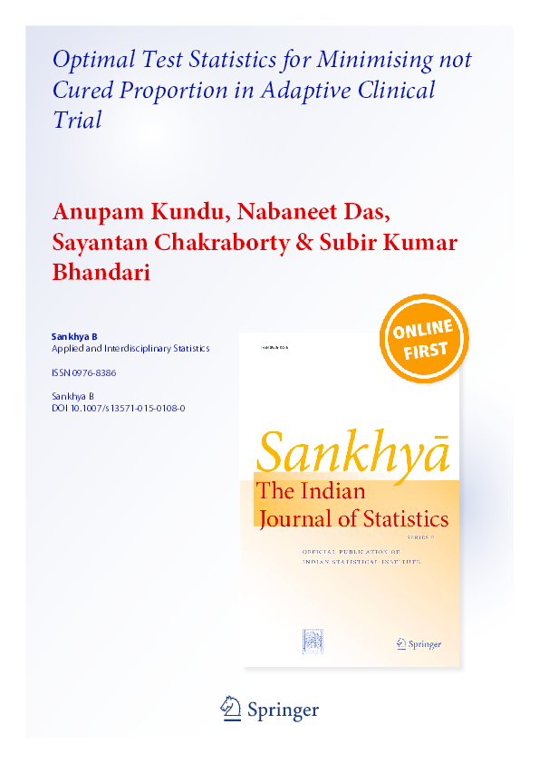 Optimal Test Statistics for Minimising not Cured Proportion in Adaptive ...