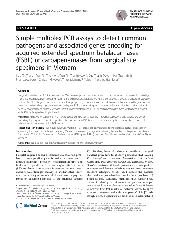(PDF) Simple multiplex PCR assays to detect common pathogens and ...