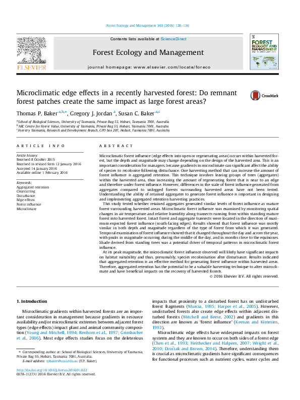 (PDF) Microclimatic edge effects in a recently harvested forest: Do ...