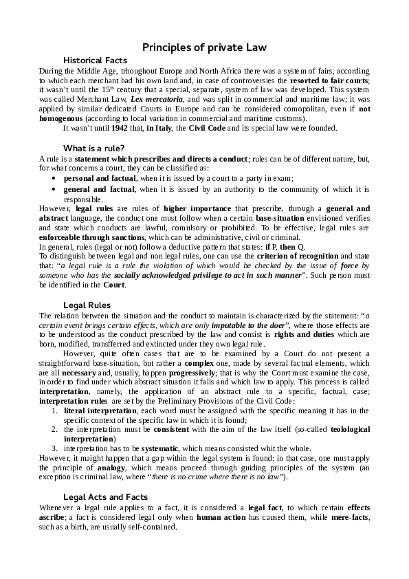 (DOC) Principles of Italian Private Law