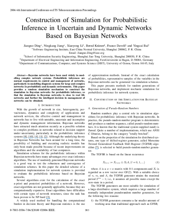 (PDF) Construction of Simulation for Probabilistic Inference in Uncertain and Dynamic Networks ...