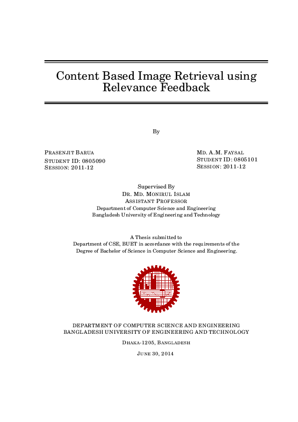 (PDF) Content Based Image Retrieval using Relevance Feedback