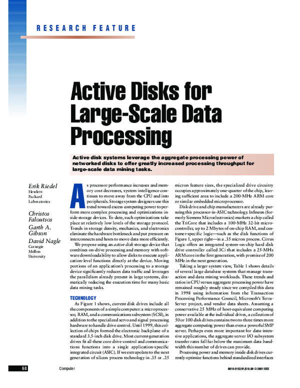 (PDF) Active Disks for Large-Scale Data Processing