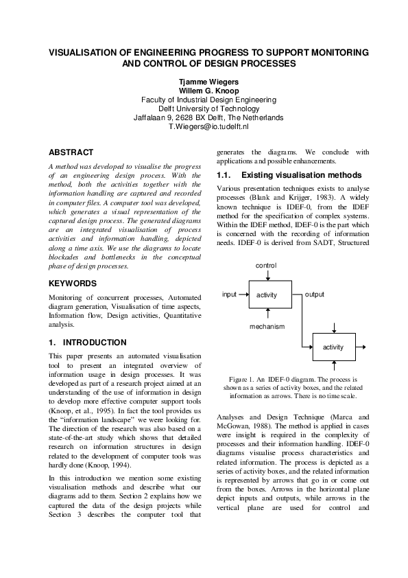 (PDF) VISUALISATION OF ENGINEERING PROGRESS TO SUPPORT MONITORING AND ...