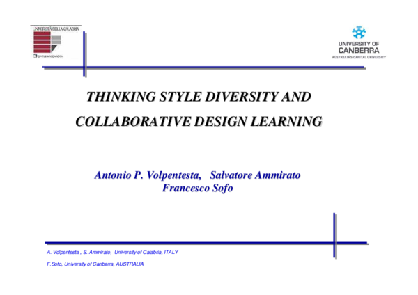 (PDF) Thinking Style Diversity and Collaborative Design Learning