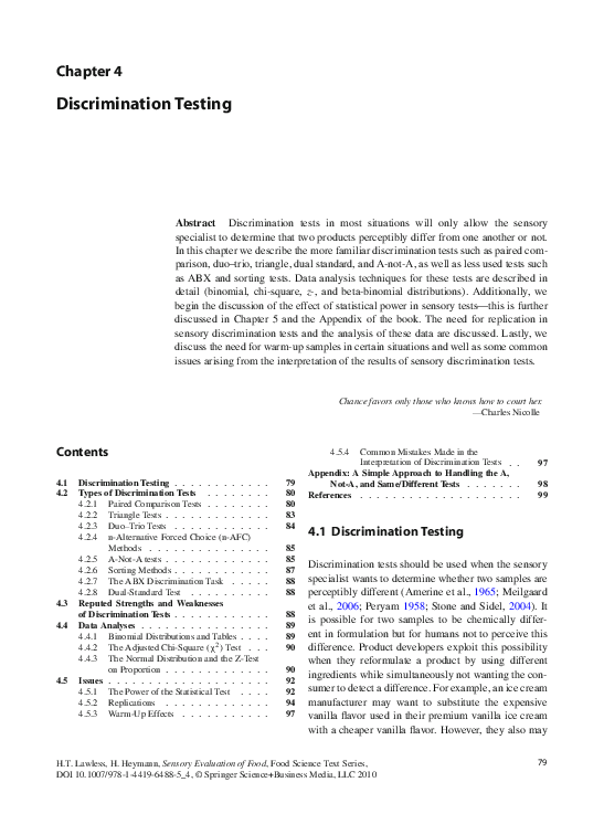 (PDF) Discrimination Testing