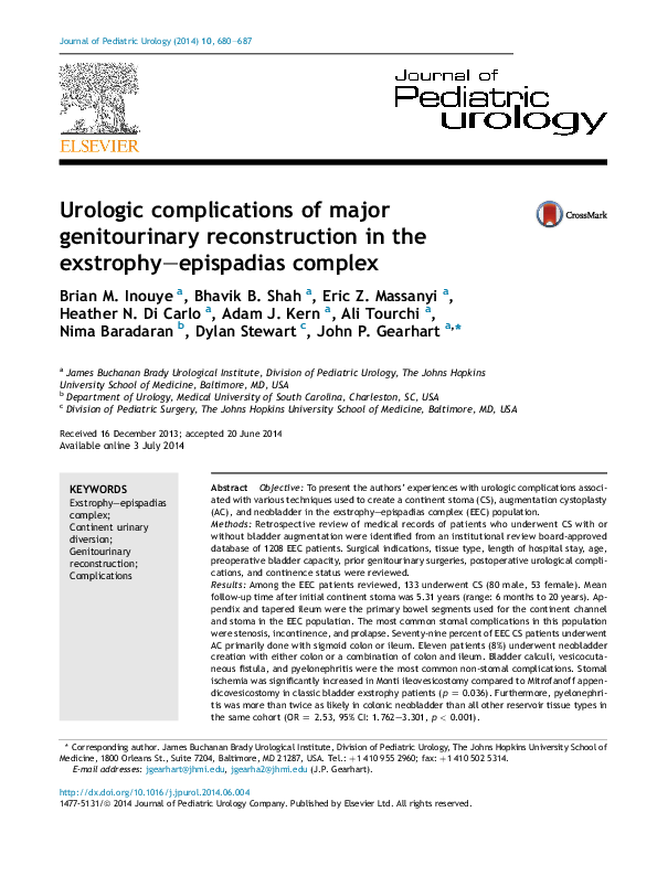 (PDF) Urologic complications of major genitourinary reconstruction in ...