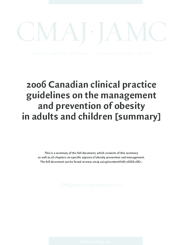(PDF) 2006 Canadian clinical practice guidelines on the management and ...