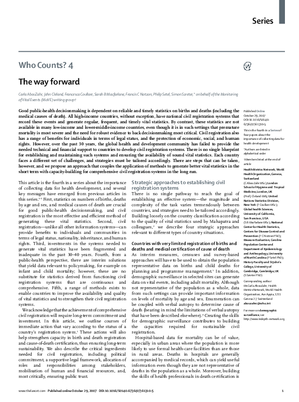 (PDF) The way forward