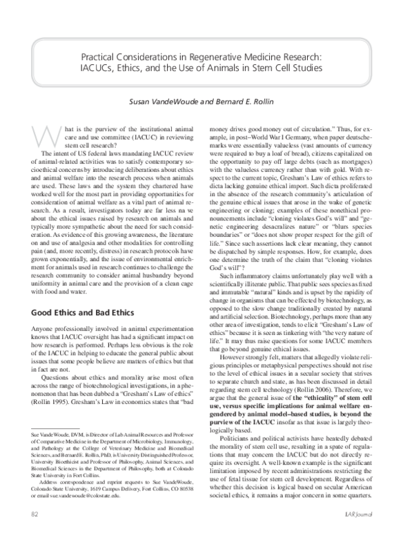 (PDF) Practical Considerations in Regenerative Medicine Research ...