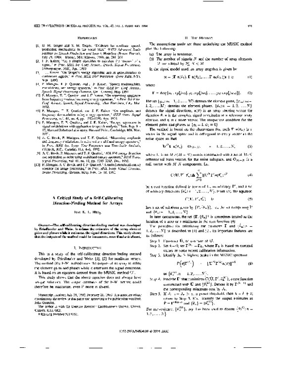 (PDF) A critical study of a self-calibrating direction-finding method for arrays