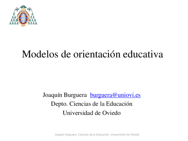 (PDF) Modelos de orientación educativa