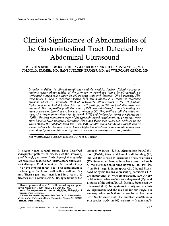 (PDF) Clinical significance of abnormalities of the gastrointestinal ...